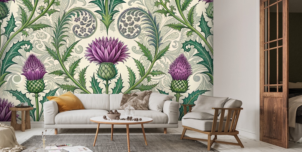 Scottish Thistle Wallpaper Mural | Wallsauce UK