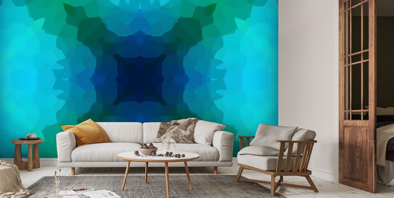 Shades of Blue and Green Wall Mural | Wallsauce US