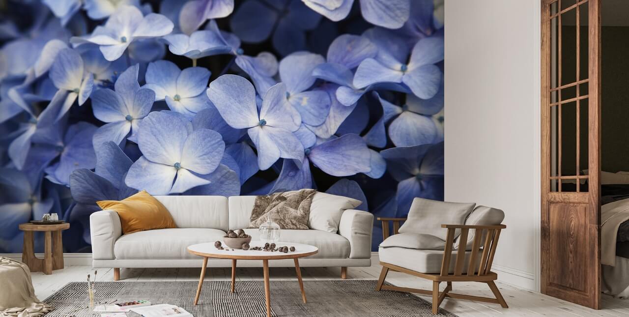 Hydrangea Flowers Wall Mural | Wallsauce US