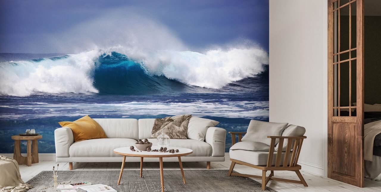 Hawaii, Oahu, Beautiful Wave Breaking Wall Mural | Wallsauce CA