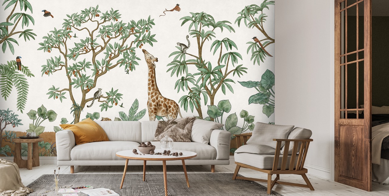 Animals in the Jungle Wall Mural | Wallsauce UK