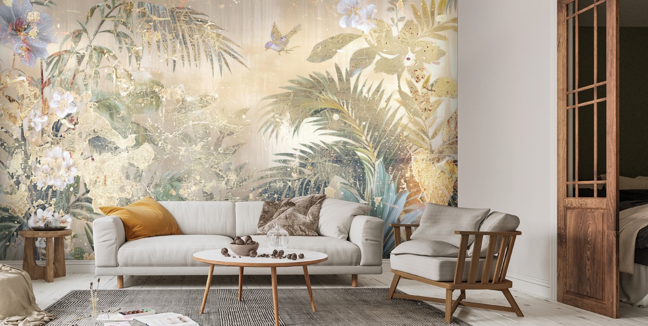 Distressed Forest Scene Wall Mural | Wallsauce US