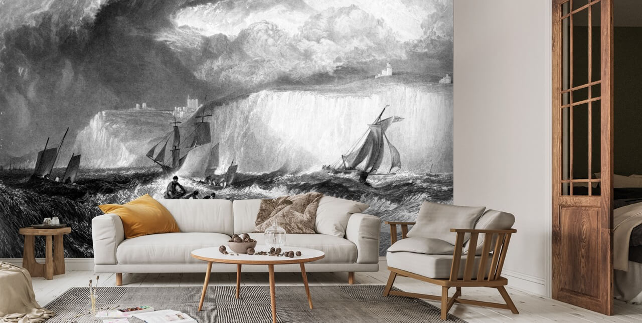 JMW Turner Mural - The Straits of Dover Engraved | Wallsauce NZ