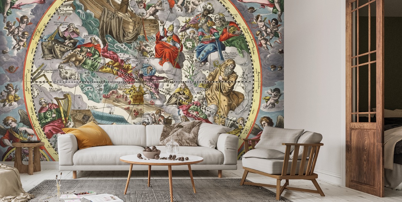 First Hemisphere of the Christianised Starry Firmament Mural | Wallsauce AU