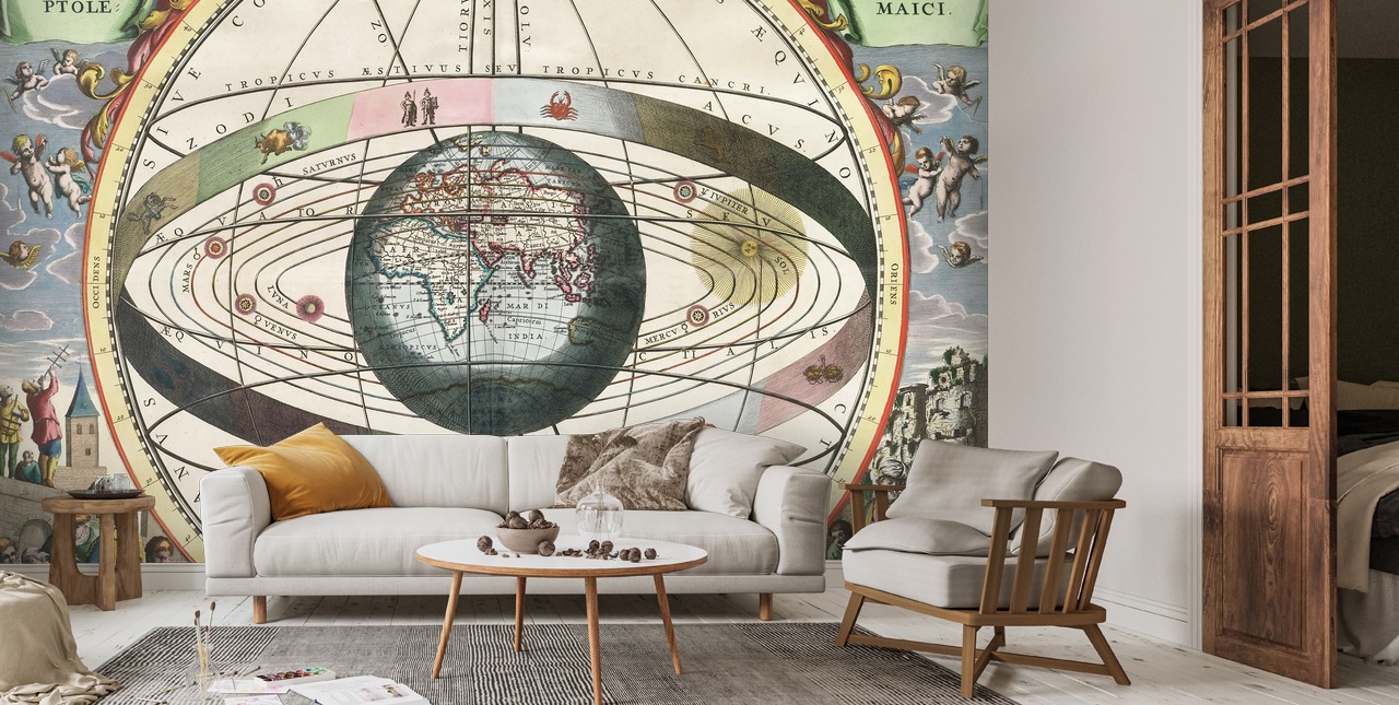 Scenography of the Ptolemaic World System Mural | Wallsauce AE