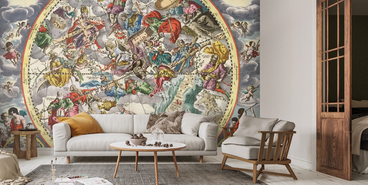 Second Hemisphere of the Christianised Starry Firmament Mural ...