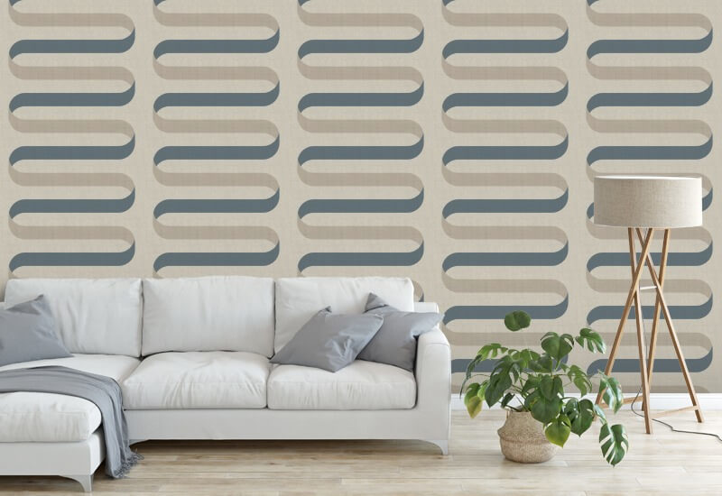 Folding Ribbon - Cotton Slate Wallpaper | Wallsauce UK