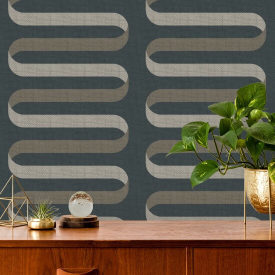 Folding Ribbon - Volcanic Wallpaper | Wallsauce UK