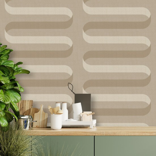 Folding Ribbon - Wheat Wallpaper | Wallsauce UK
