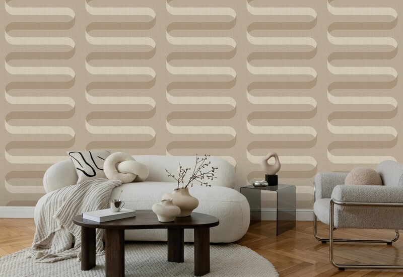 Folding Ribbon - Wheat Wallpaper | Wallsauce UK
