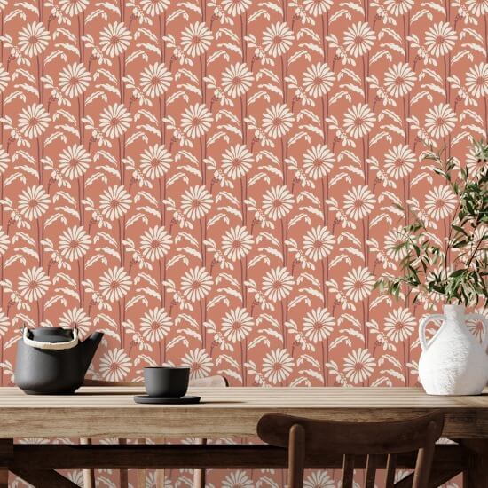 Woodland Bloom - Pink Peppercorn Floral Wallpaper | Wallsauce UK