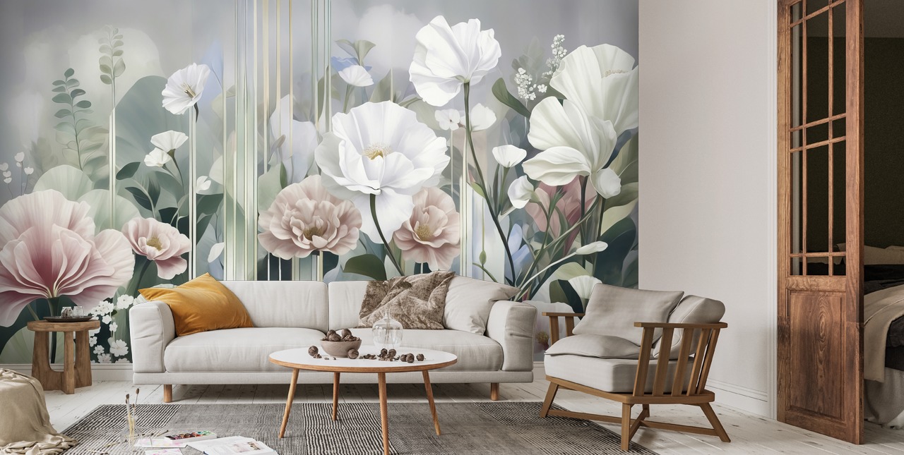 Gardens of Dawn Floral Mural | Wallsauce CA
