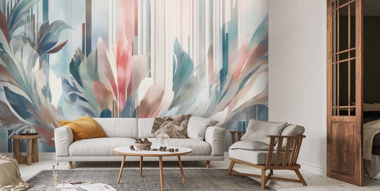 Poetry of Motion Abstract Floral Mural | Wallsauce CA