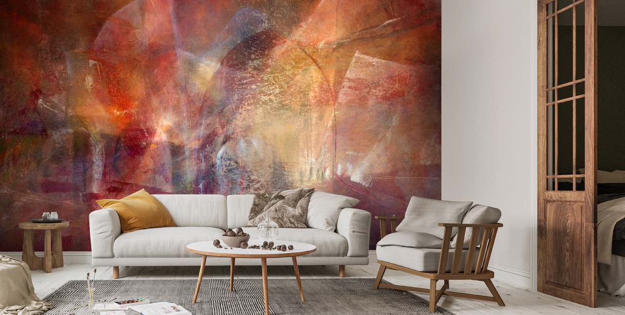 Threshold of the Velvet Sun Abstract Mural | Wallsauce UK