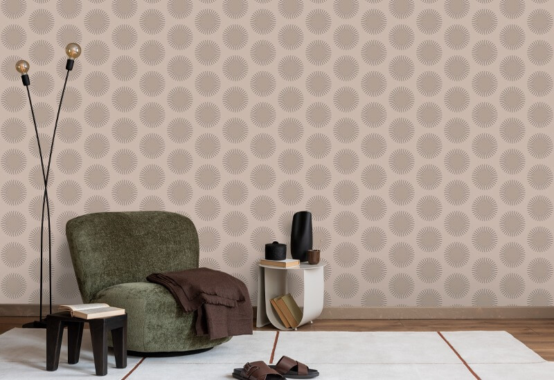 Sunburst - Ceramic Pink Wallpaper | Wallsauce UK