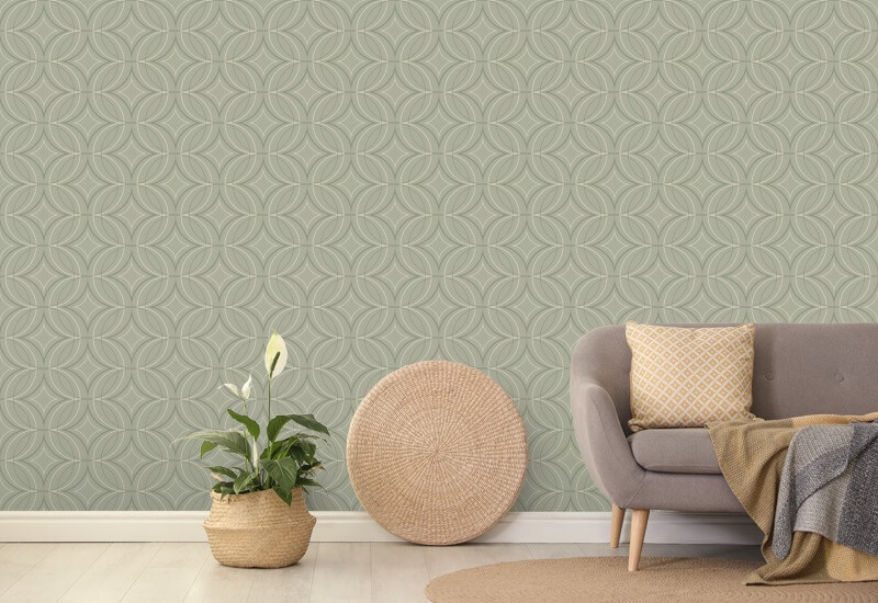Glint Point - Parchment Sage Wallpaper | Wallsauce UK