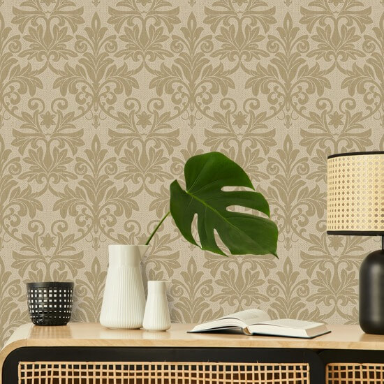 Rococo Relief - Gold Tone Wallpaper | Wallsauce UK