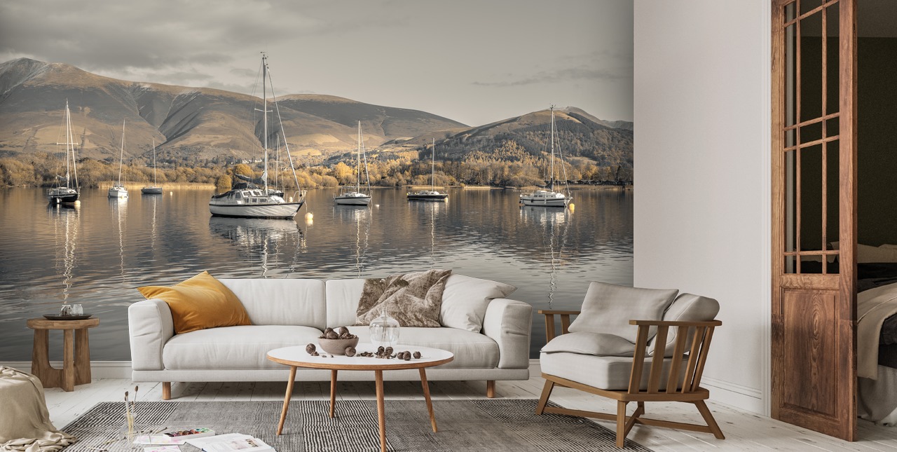 Sailing Boats at Derwentwater Wall Mural | Wallsauce UK