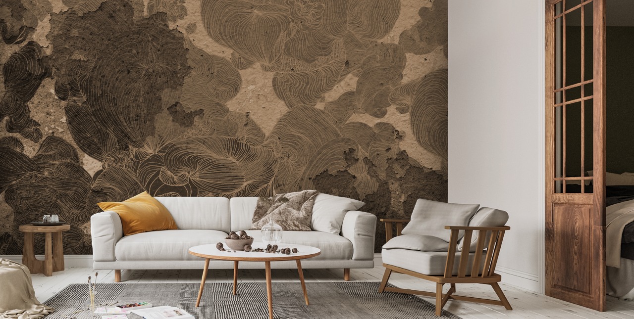 Rustic Botanical Dream Abstract Mural | Wallsauce UK