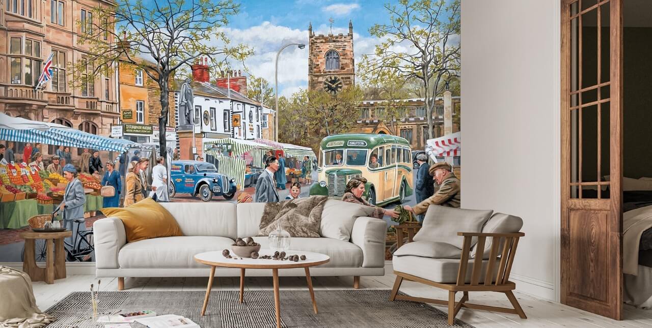 Market Day Wallpaper | Wallsauce UK