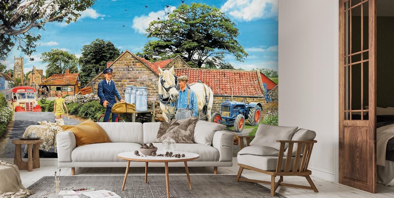 Post for the Farm Wall Mural | Wallsauce UK