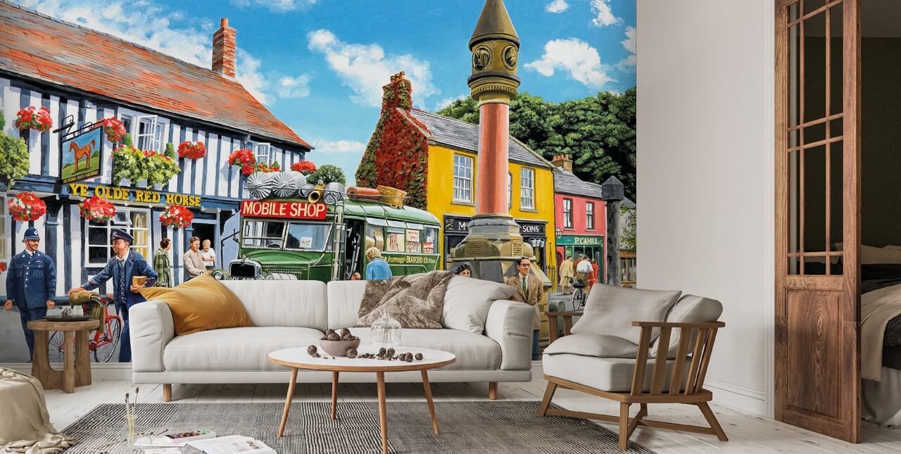 The Market Place Wall Mural | Wallsauce US