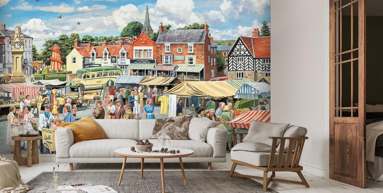 The Market Square Wallpaper | Wallsauce US