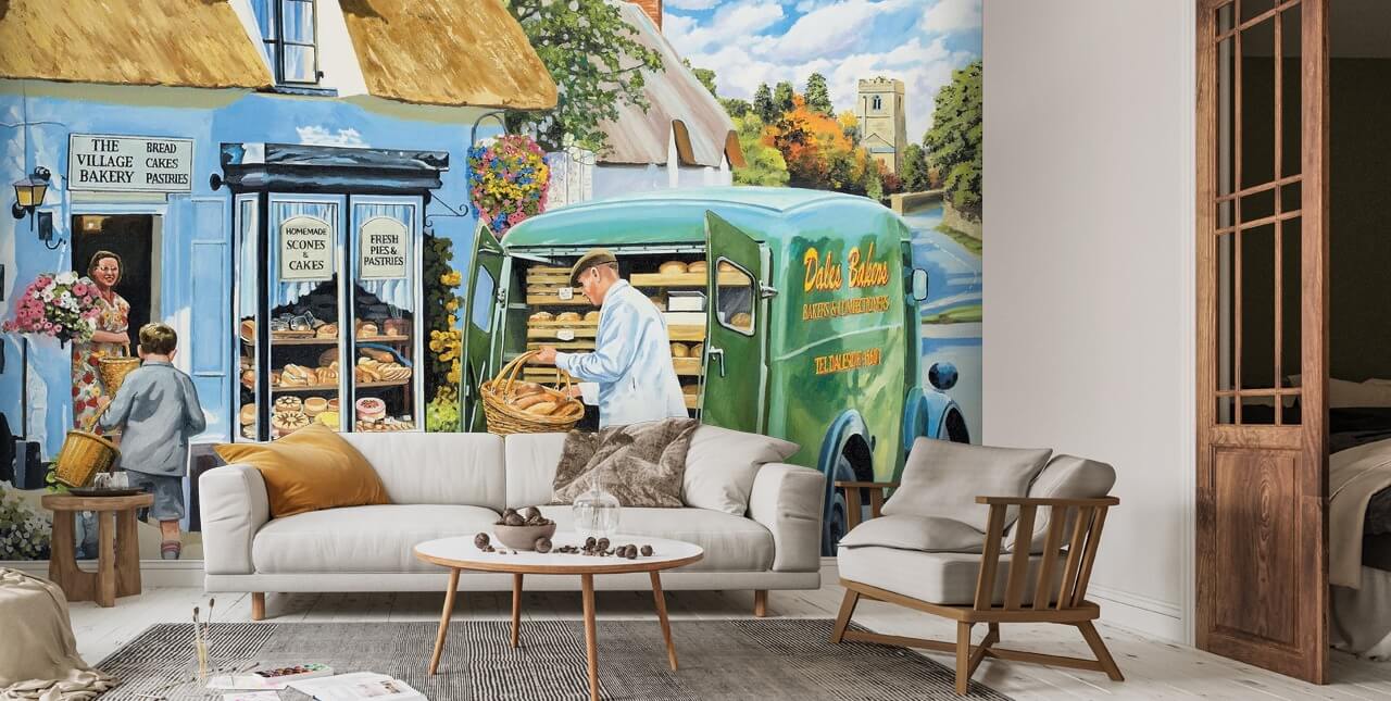 The Village Bakery Wall Mural | Wallsauce CA