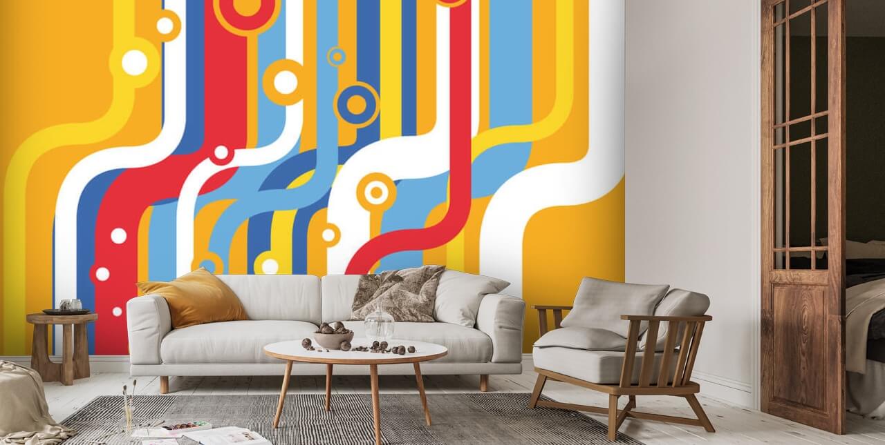 Retro Colourful Lines Wallpaper | Wallsauce AU