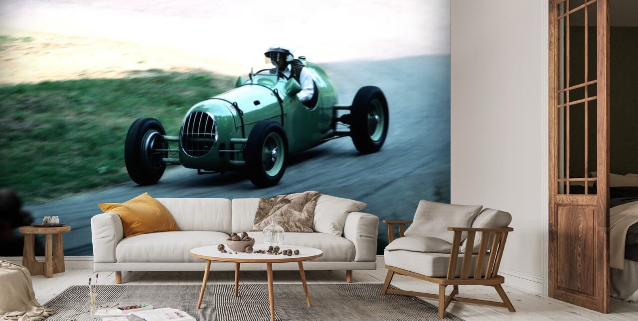 Classic Car Speed Trial Wall Mural | Wallsauce AU
