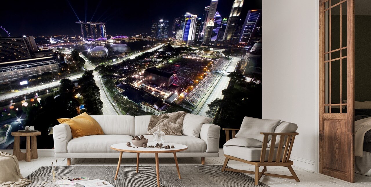 Marina Bay Street Circuit, Singapore Wall Mural | Wallsauce US