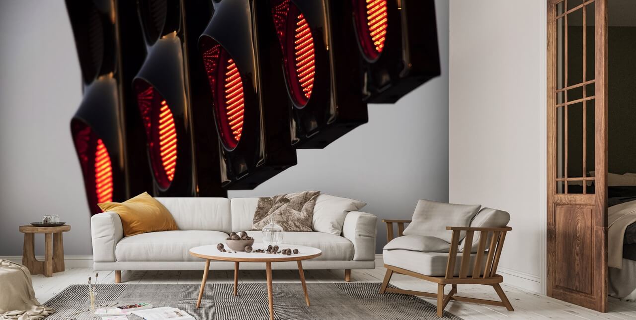 Red Lights Britain Wall Mural | Wallsauce UK