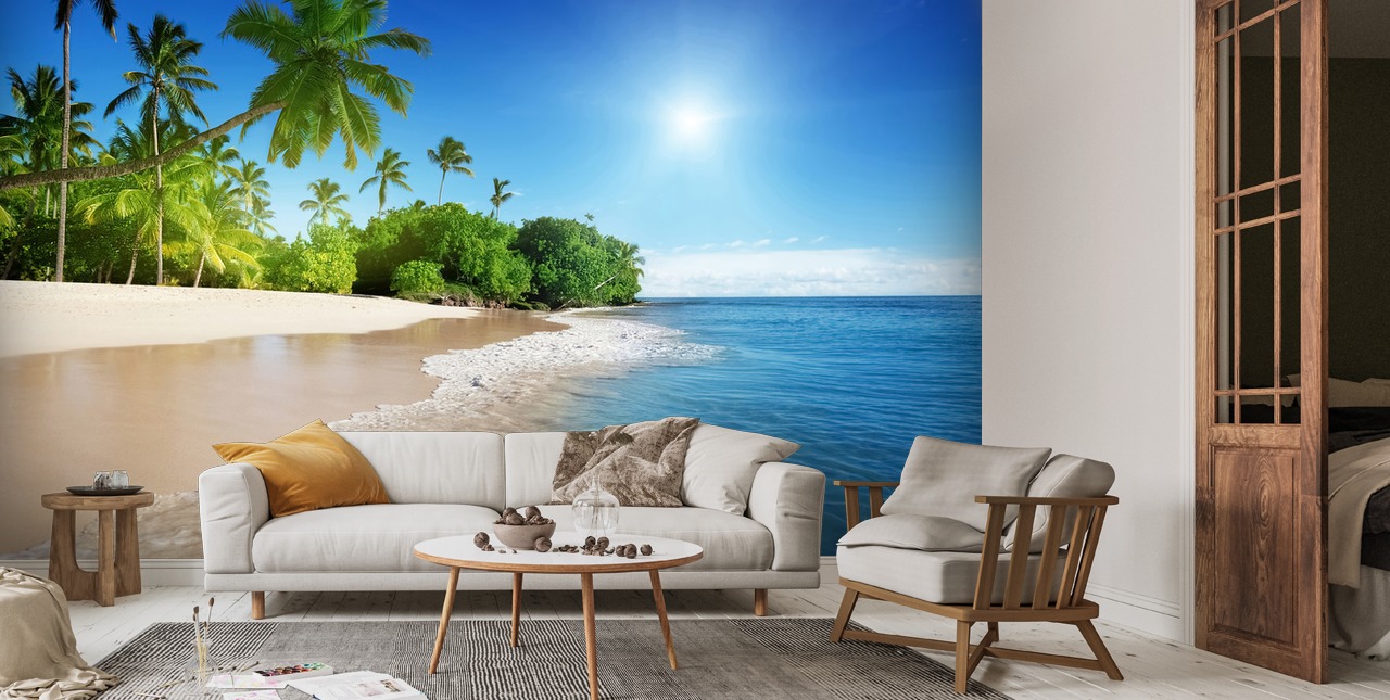 Caribbean Palms Wall Mural | Wallsauce US