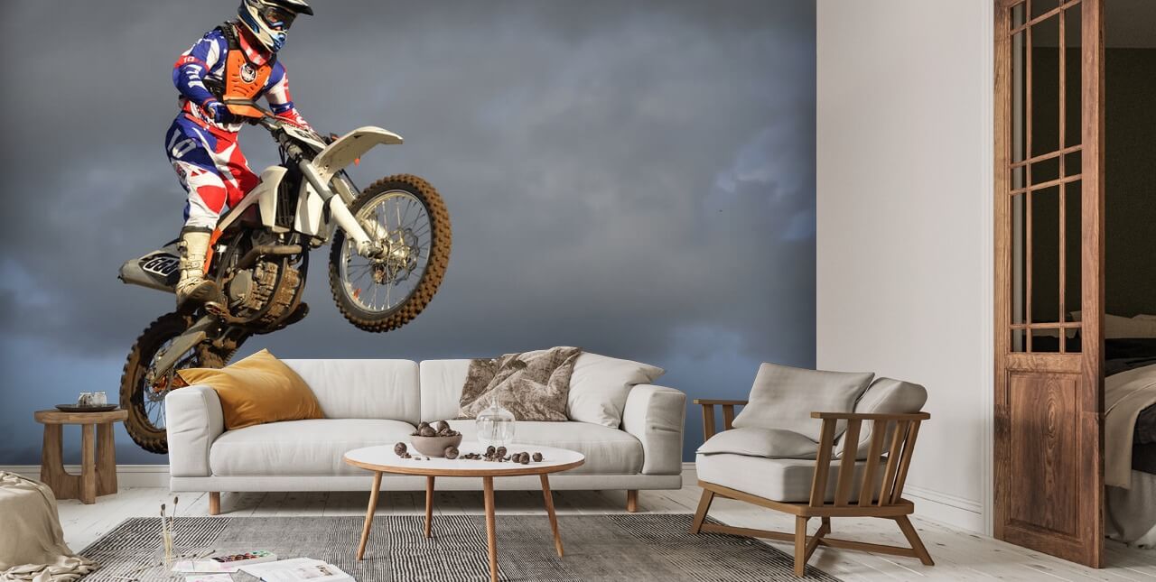 Spectacular Motocross Jump Wall Mural | Wallsauce US