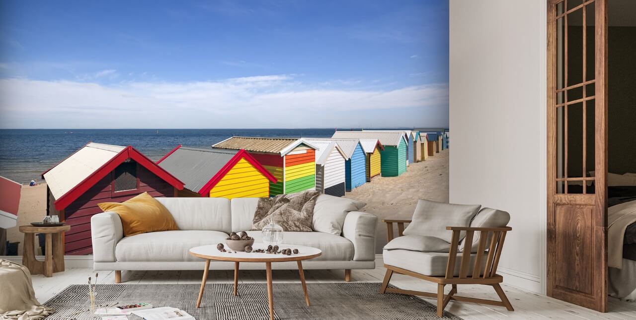Melbourne Beach Boxes Wallpaper | Wallsauce US