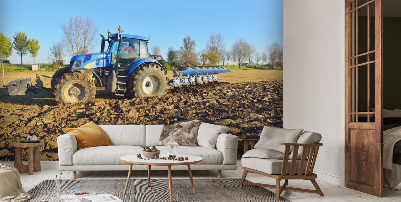 Traktor pflügt Tapete | Wallsauce DE