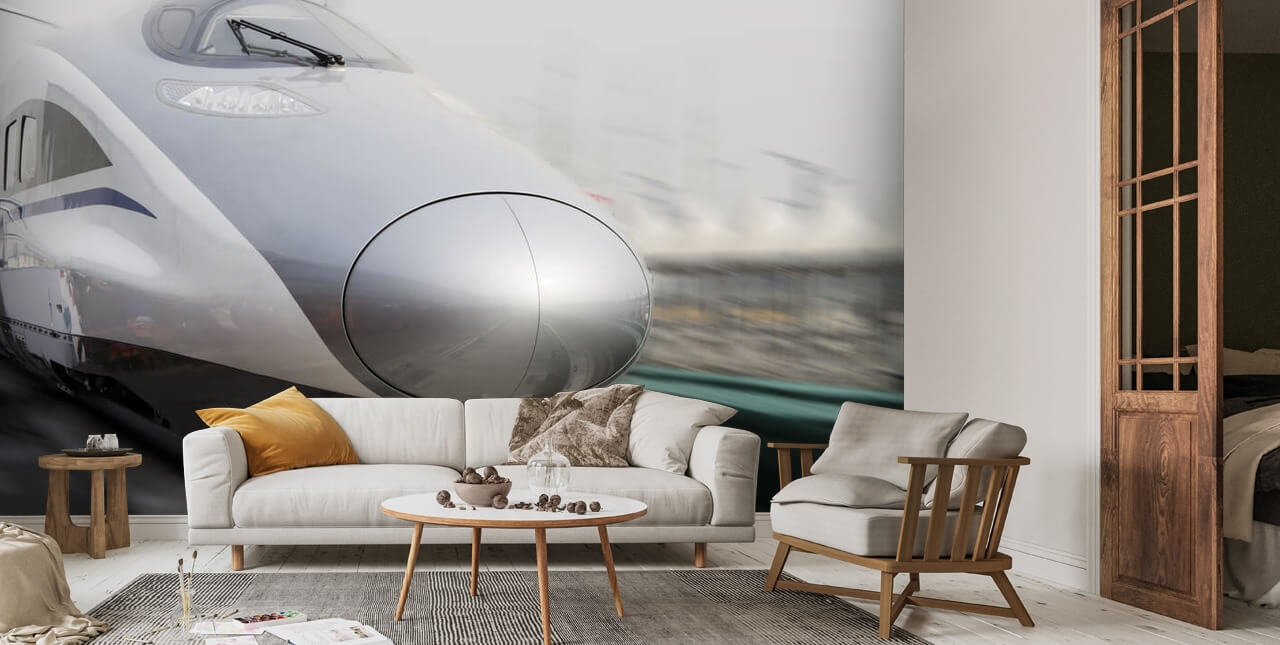Bullet Trains Mural Wallpaper | Wallsauce EU