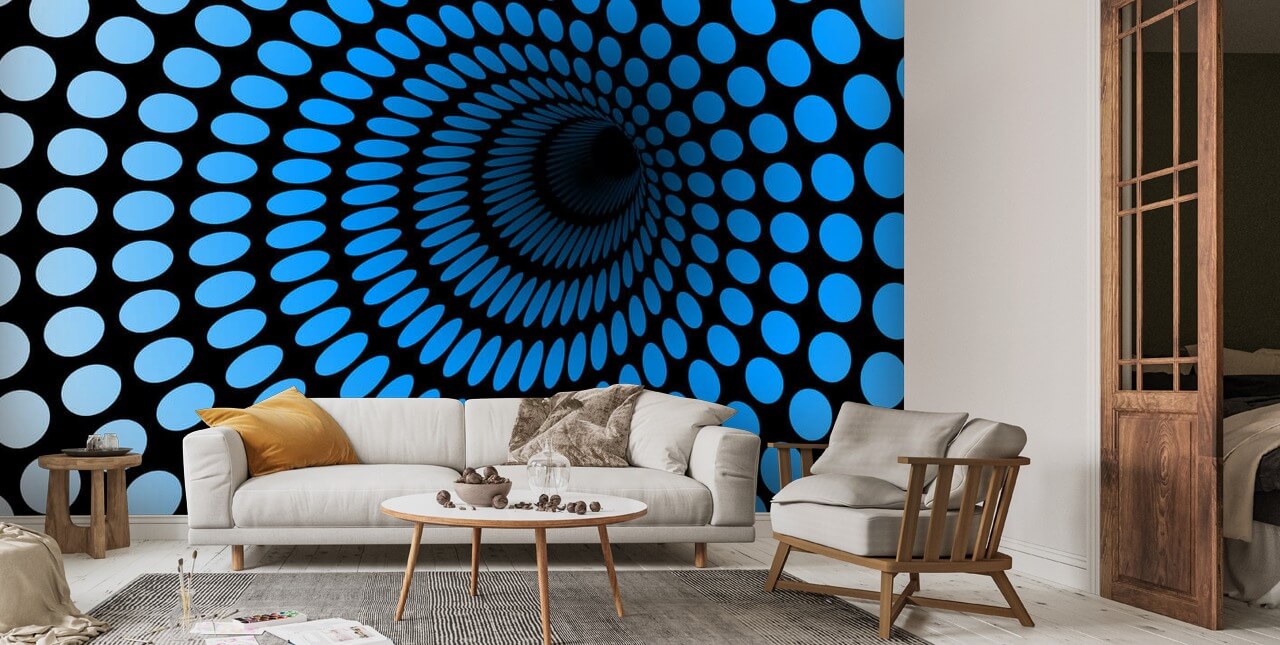 CGI Blue Tunnel Wallpaper | Wallsauce UK