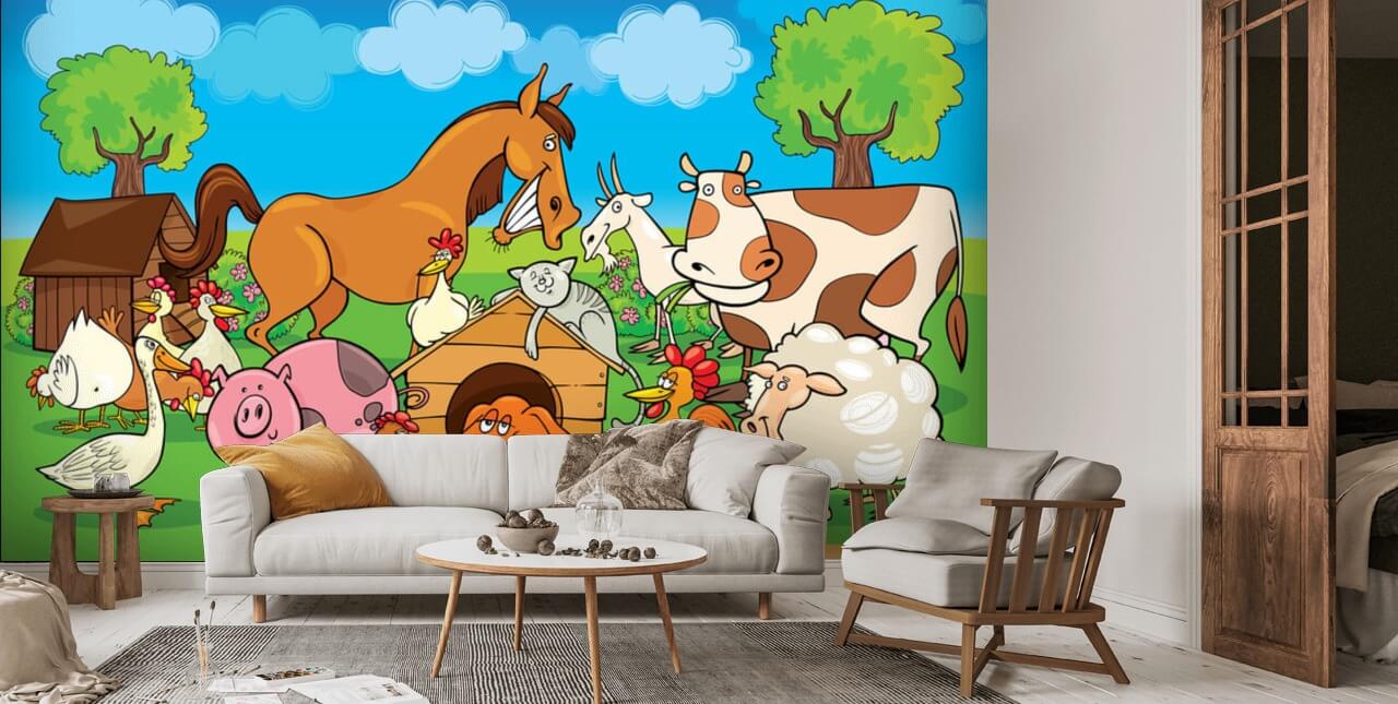 Boerderij dieren behang | Wallsauce NL