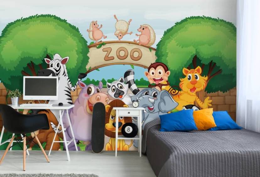 Children's Animal Wallpaper & Wall Murals | Wallsauce UK