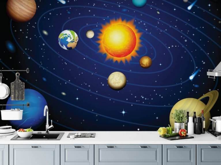 Solsystem Bakgrund & Planet väggmålningar | Wallsauce SE