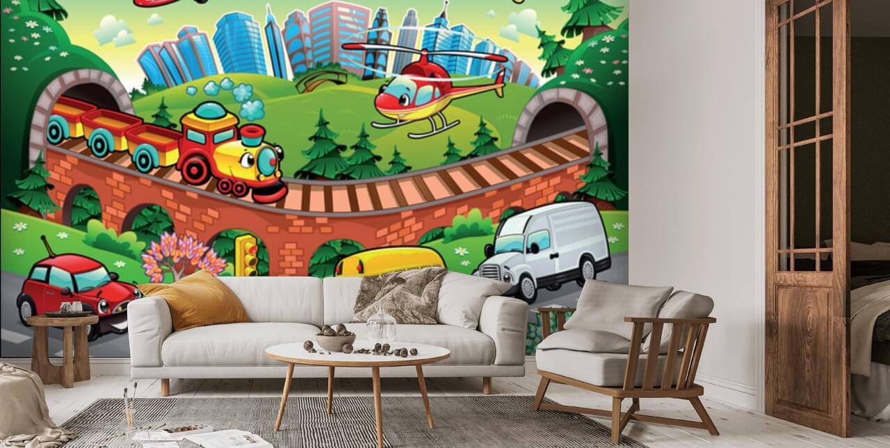 Cartoon Road Wallpaper | Wallsauce US