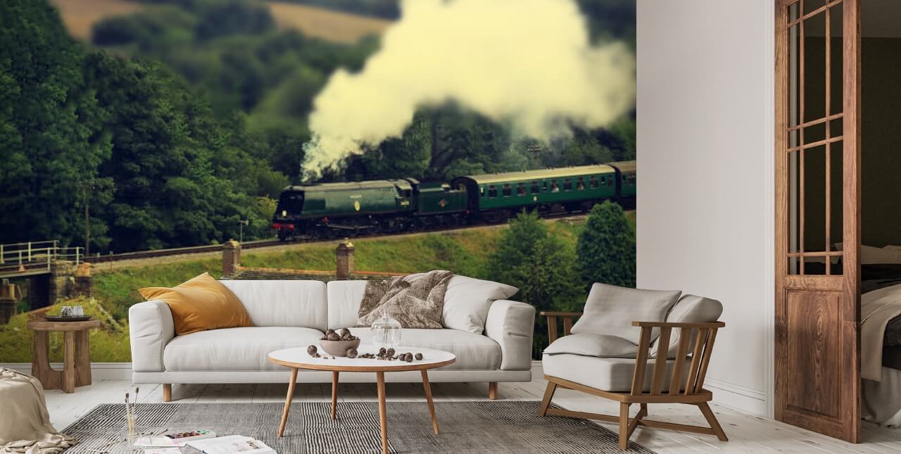 Steam Train Landscape Wallpaper | Wallsauce UK