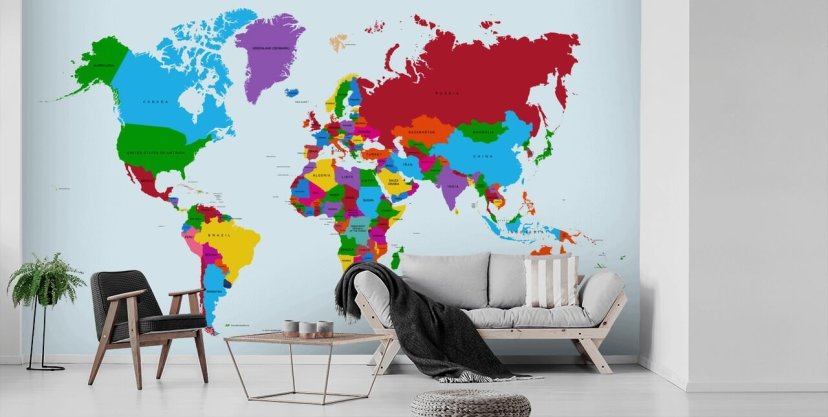 World Map Wallpaper & Wall Murals | Wallsauce UK