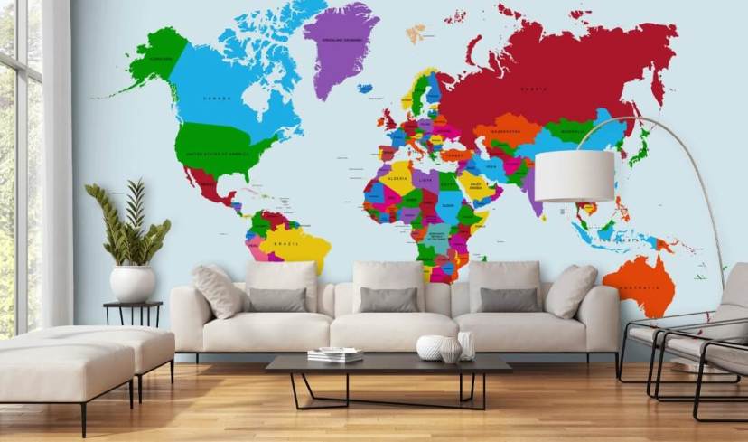 World Map Wall Decal Nz