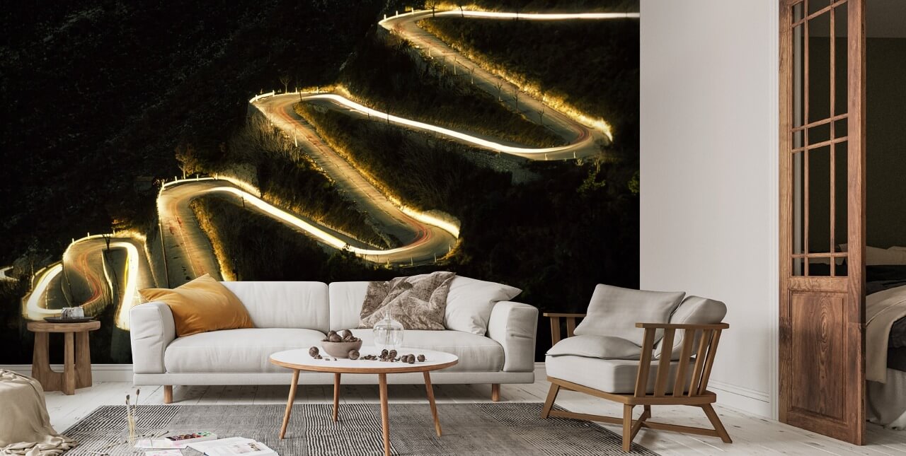 Monte Carlo Rally Night Stage Wall Mural | Wallsauce US