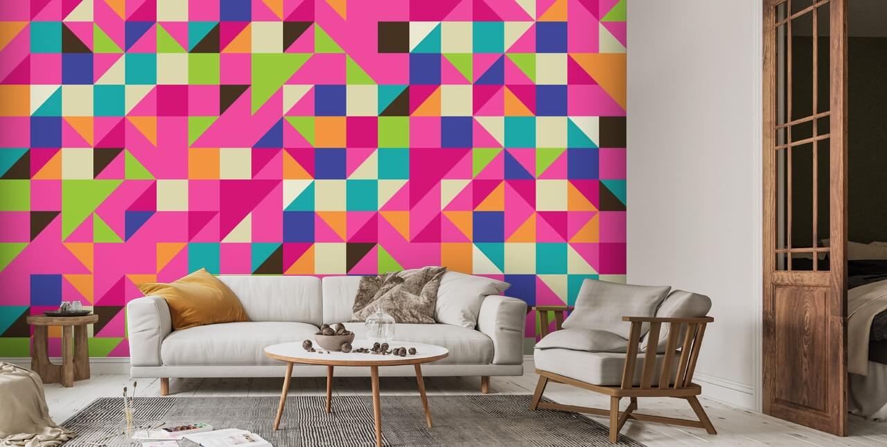 Mosaic Pinks Wallpaper | Wallsauce US