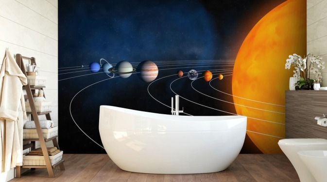 Solsystem Bakgrund & Planet väggmålningar | Wallsauce SE