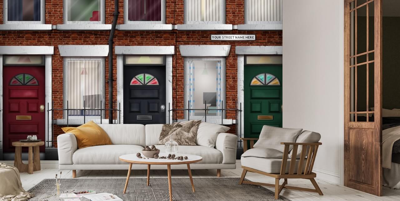 Terraced Houses Wall Mural | Wallsauce US