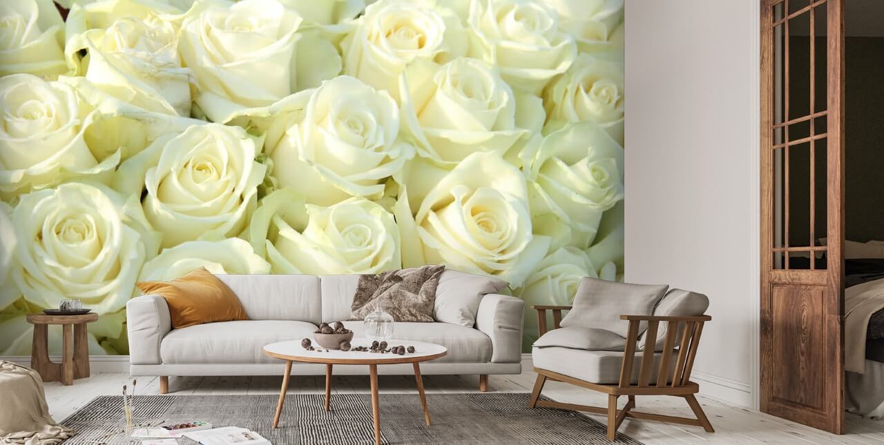 Décoration murale Roses blanches | Wallsauce FR